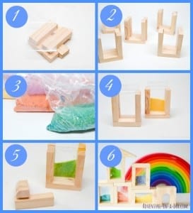 Make Rainbow Sand Blocks