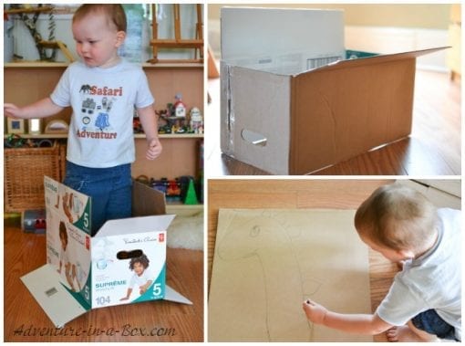 DIY Cardboard Box Dinosaur