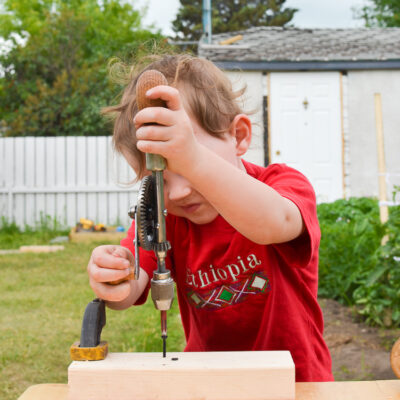 Woodscrew Art: Introducing Kids to Screwdriving Tools