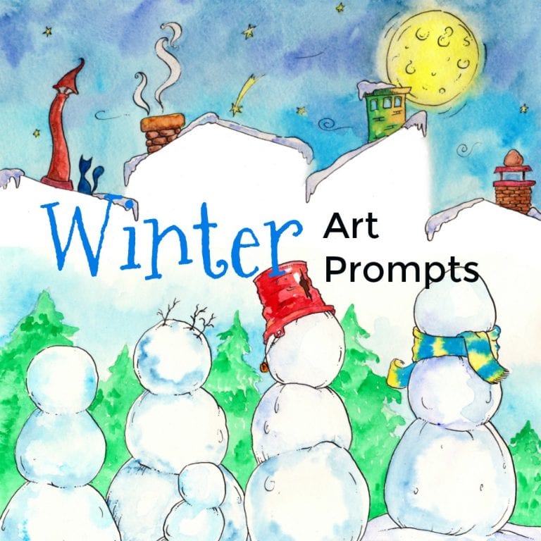 Winter Art Prompts Book: 12 Printable Pictures to Finish | Adventure in ...