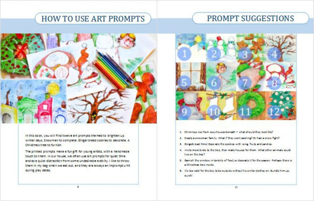 Winter Art Prompts Book: 12 Printable Pictures to Finish | Adventure in ...