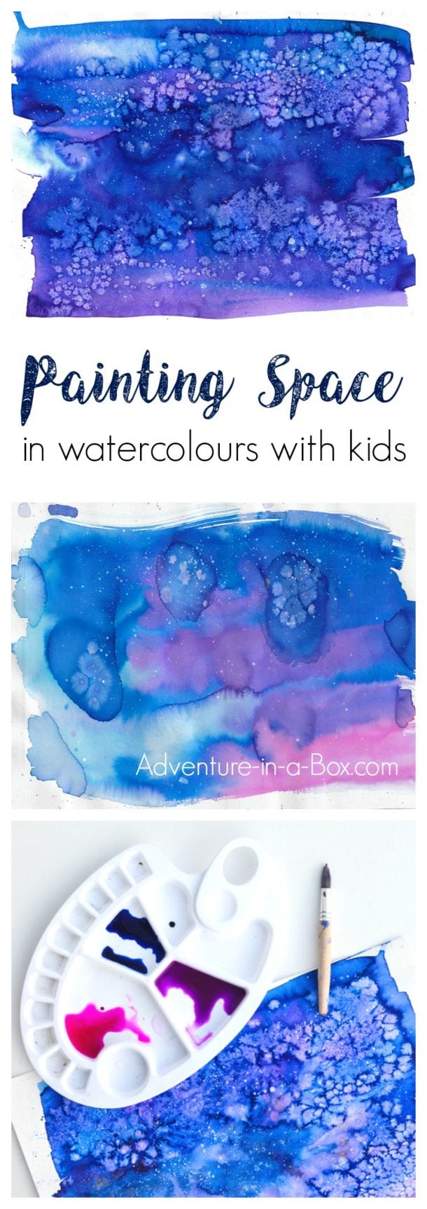 How to Paint Space in Watercolours with Kids