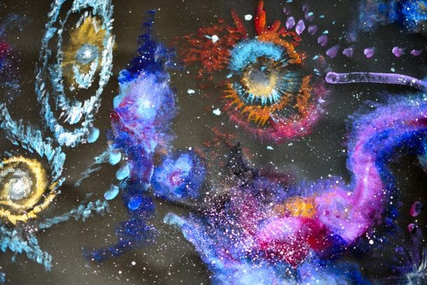 How to Paint Space in Acrylic with Kids