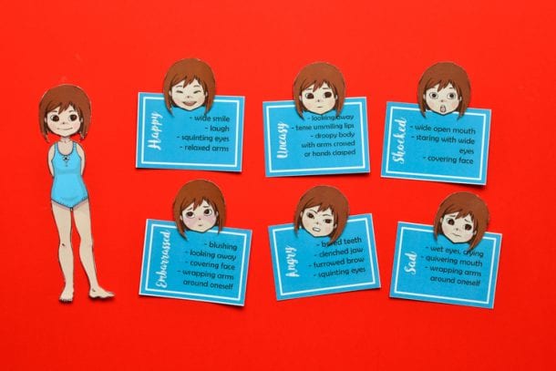 Emotion Paper Dolls for Teaching Kids about Emotions: Girl Edition