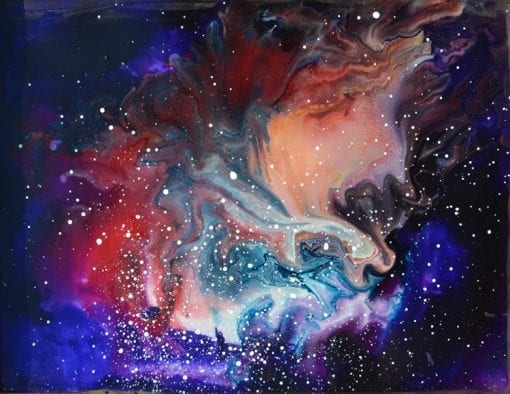 How to Paint Space in Acrylic with Kids
