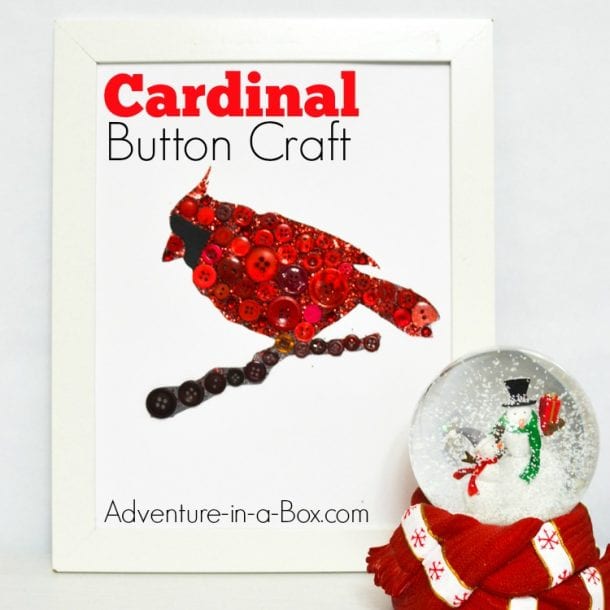 Cardinal Button Craft for Kids