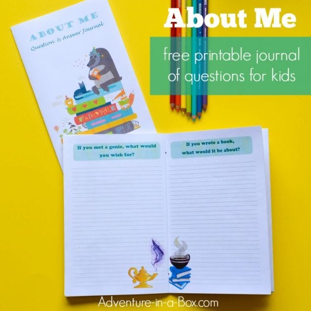 About Me: Free Printable Q&A Journal of Writing Prompts for Kids