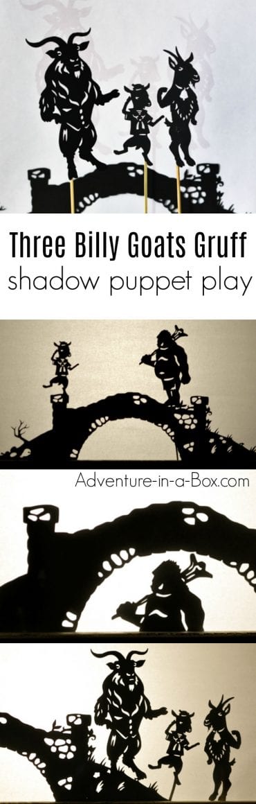 three-billy-goats-gruff-printable-shadow-puppets-pin | Adventure in a Box