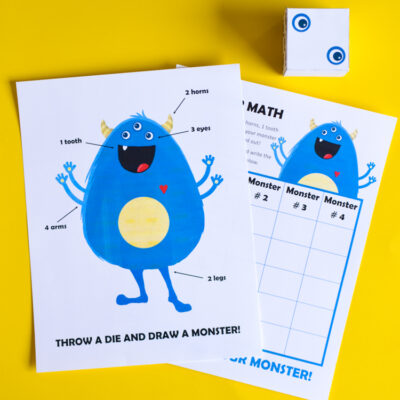 Monster Math: Printable Game of Art and Numbers for Kids