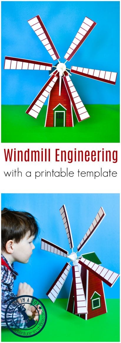 paper windmill engineering with a printable template pin | Adventure in ...
