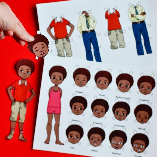 Emotion Paper Dolls for Teaching Kids about Emotions: Boy Edition