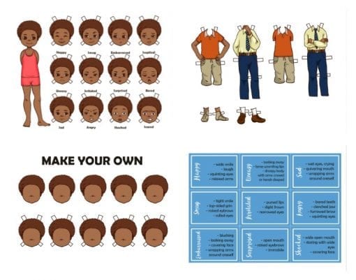 Emotion Paper Dolls for Teaching Kids about Emotions: Boy Edition