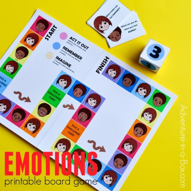Printable Board Game for Kids to Learn about Emotions