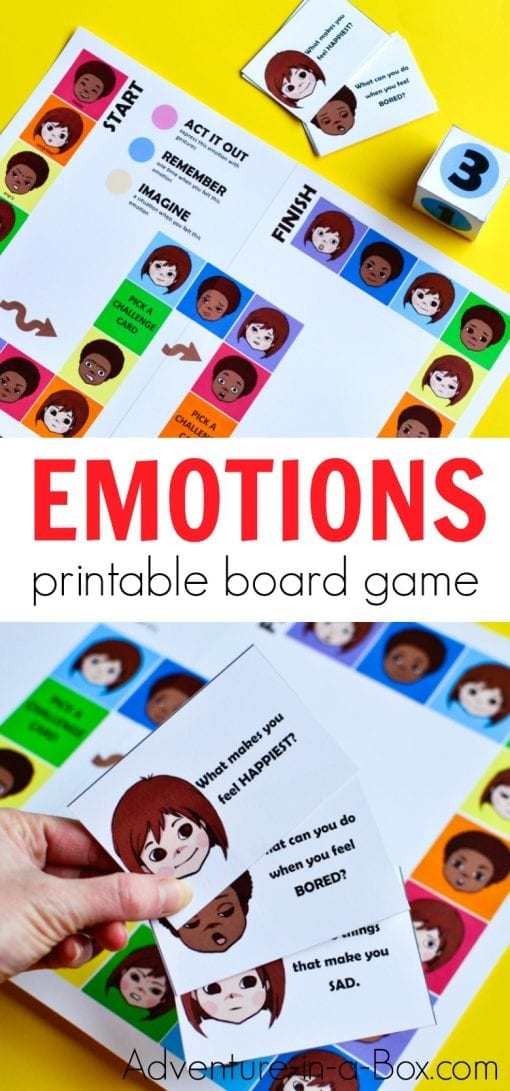 Printable Board Game for Kids to Learn about Emotions
