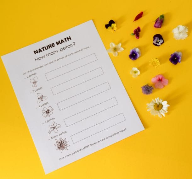 Math in Nature Scavenger Hunt for Kids