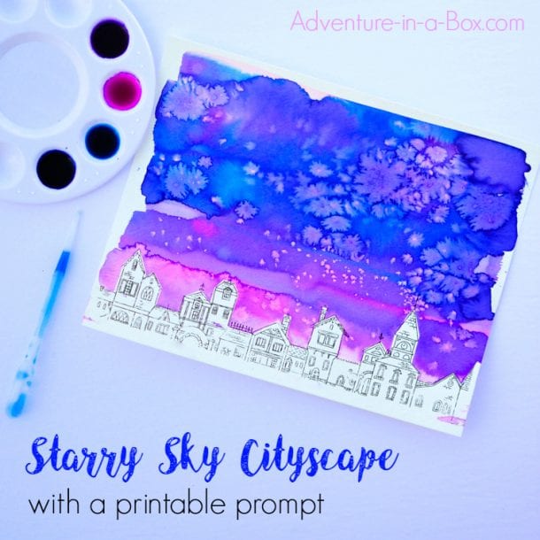 Starry Sky Cityscape: Free Printable Prompt | Adventure in a Box