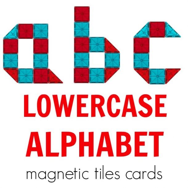 Magnetic Tiles Idea Cards: Lowercase Letters Alphabet | Adventure in a Box