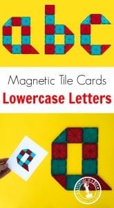 Magnetic Tiles Idea Cards: Lowercase Letters Alphabet | Adventure in a Box