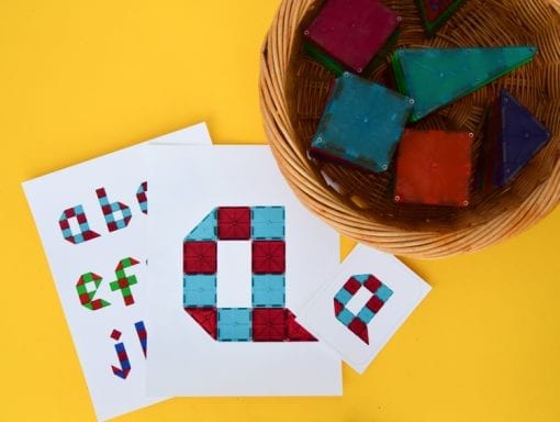 Magnetic Tiles Idea Cards: Lowercase Letters Alphabet | Adventure in a Box