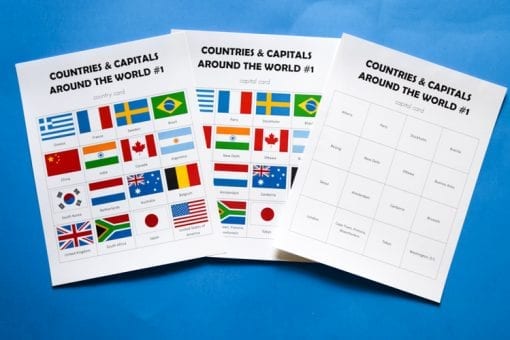 Countries & Capitals of the World: Printable Geography Game | Adventure ...