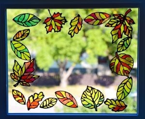 Fall Leaf Suncatchers with Free Printable Templates