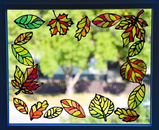 Fall Leaf Suncatchers with Free Printable Templates