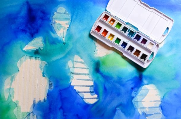 Map Study Watercolour Painting with Children