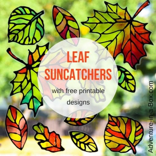 Fall Leaf Suncatchers with Free Printable Templates