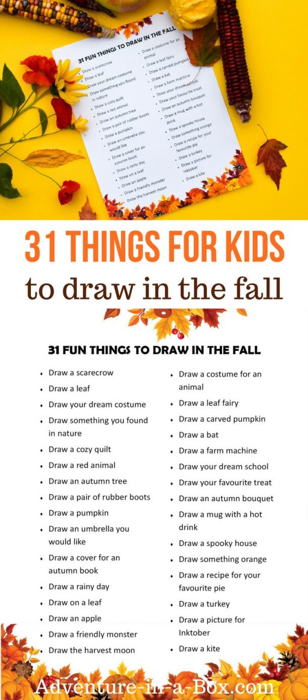 31 Fun Things for Kids to Draw in the Fall