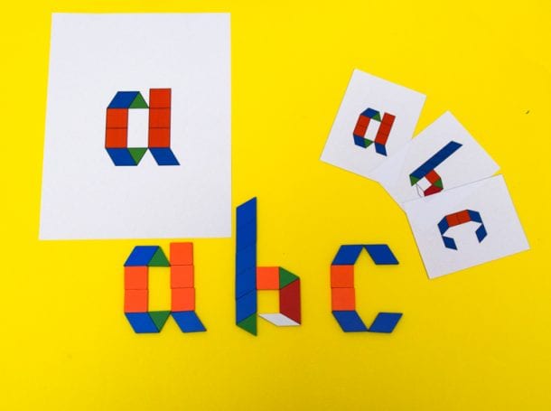 Pattern Block Alphabet: Printable Challenge Cards