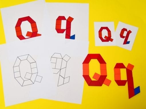 Pattern Block Alphabet Printable Cards | Adventure in a Box