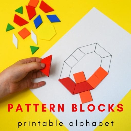 Pattern Block Alphabet Printable Cards | Adventure in a Box
