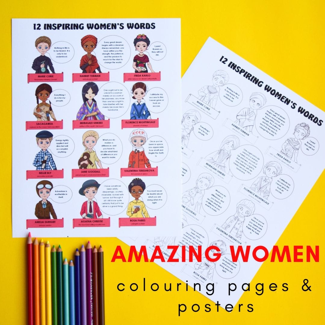 20 Famous Women Colouring Pages
