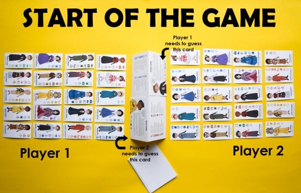 Women Guess Who Game: Basic Version (2-Player-Game) | Adventure in a Box