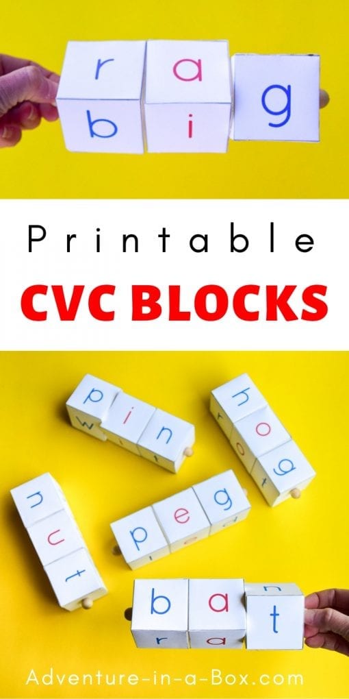 DIY Printable CVC Rods with Phonetic Reading Blocks