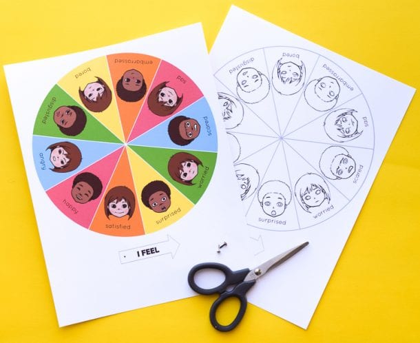 Free Printable Emotion Wheel for Kids