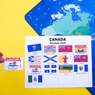 Canada: Provinces, Capitals and Flags - Printable Learning Game