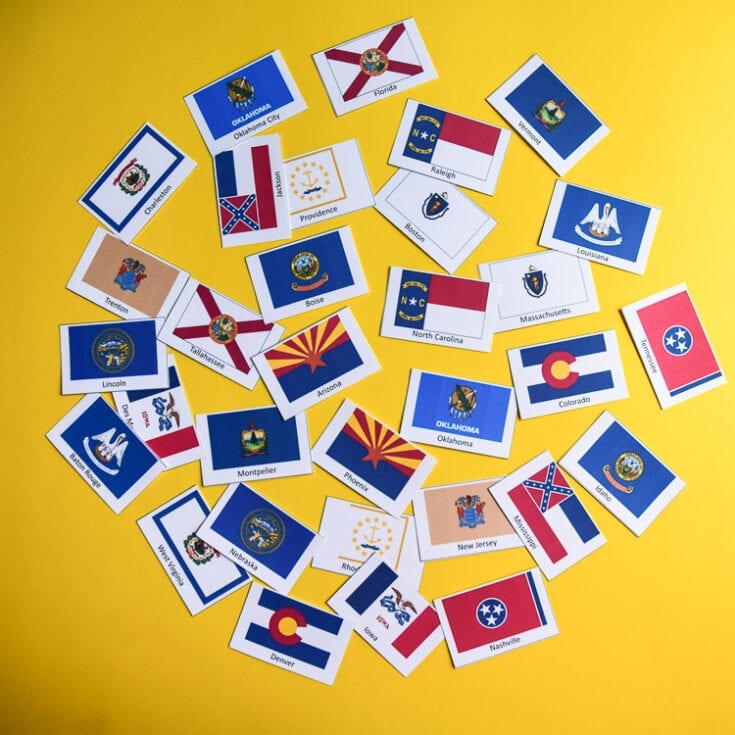 USA: States, Capitals and Flags - Printable Bingo and Memory Games