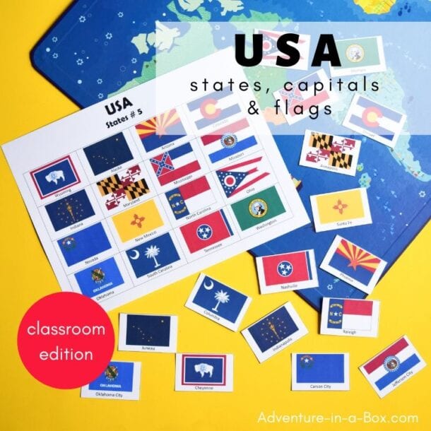 USA: States, Capitals & Flags | 4 Printable Games | | Adventure in a Box