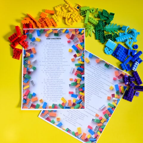 70 Lego Building Challenges with FREE Printable Cards