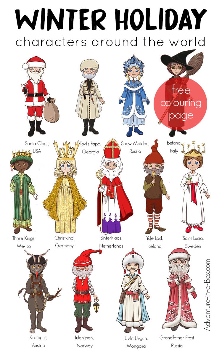 20 Christmas Around the World Colouring Pages