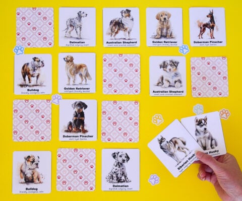 Printable Dog Matching Game (80+ cards)