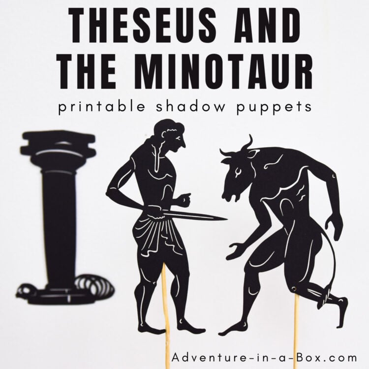 Printable Theseus and the Minotaur Shadow Puppets | Adventure in a Box